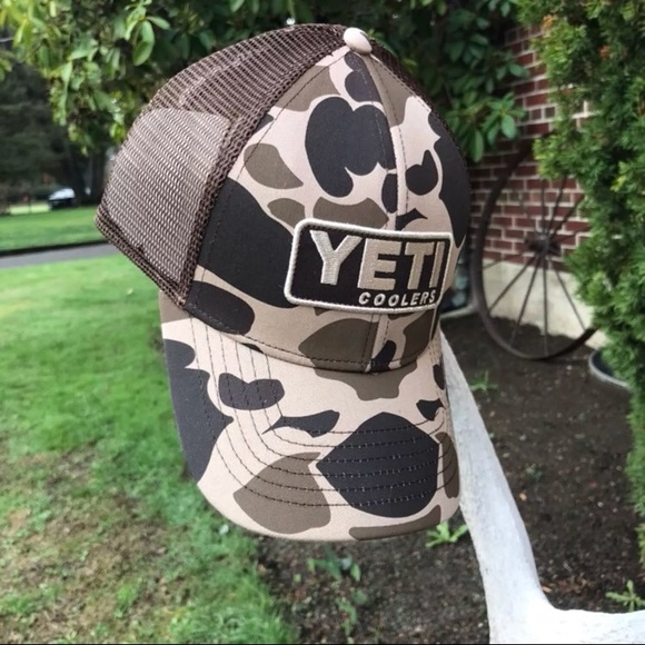 Yeti | Accessories | Brown Camo Yeti Patch Trucker Snap Back Cap Hat ...